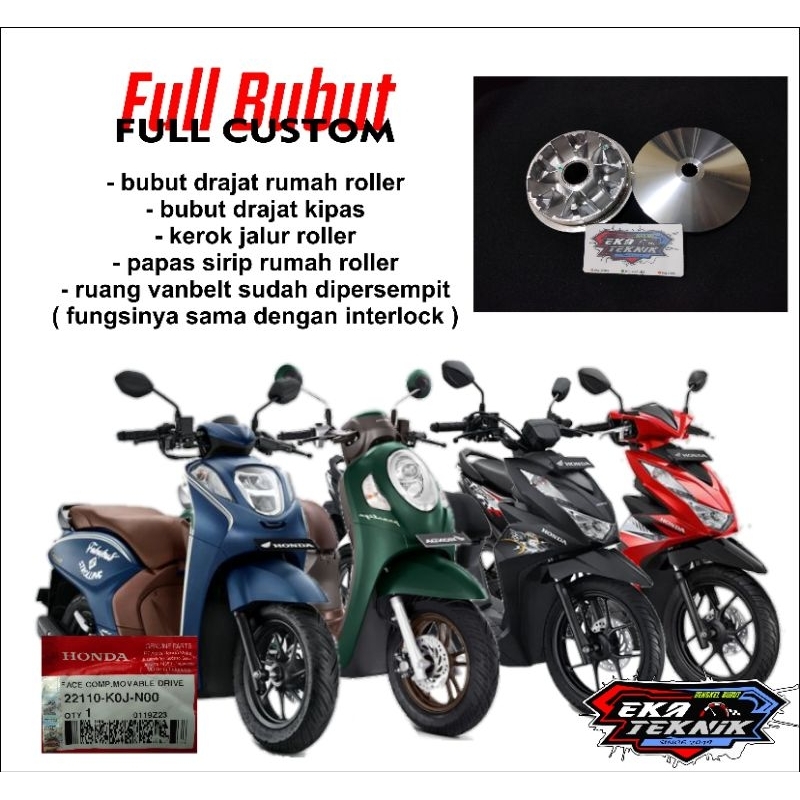 Jual rumah roller bubut custom INTERLOCK pulley racing kode KOJ ,genio ...