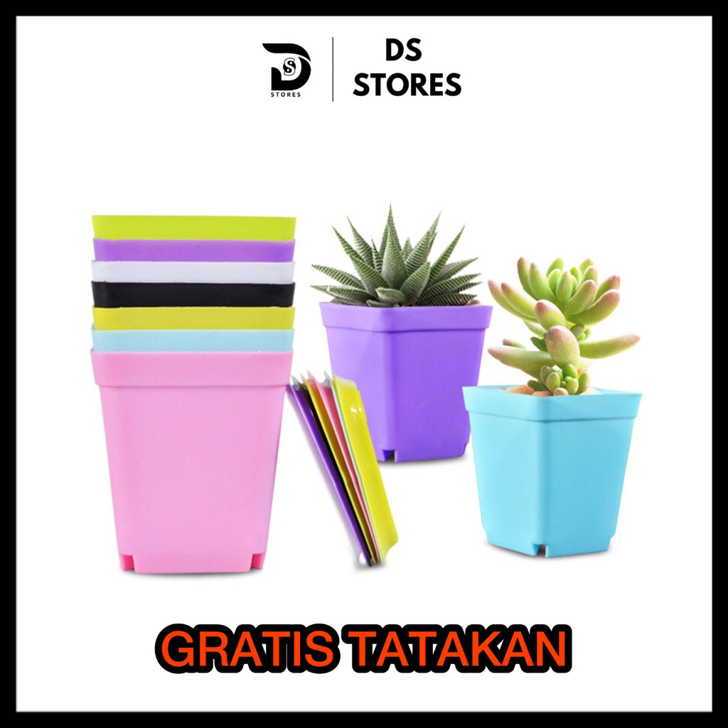 Jual Pot Plastik Mini Warna Warni Gratis Tatakan Dekorasi Unik ...