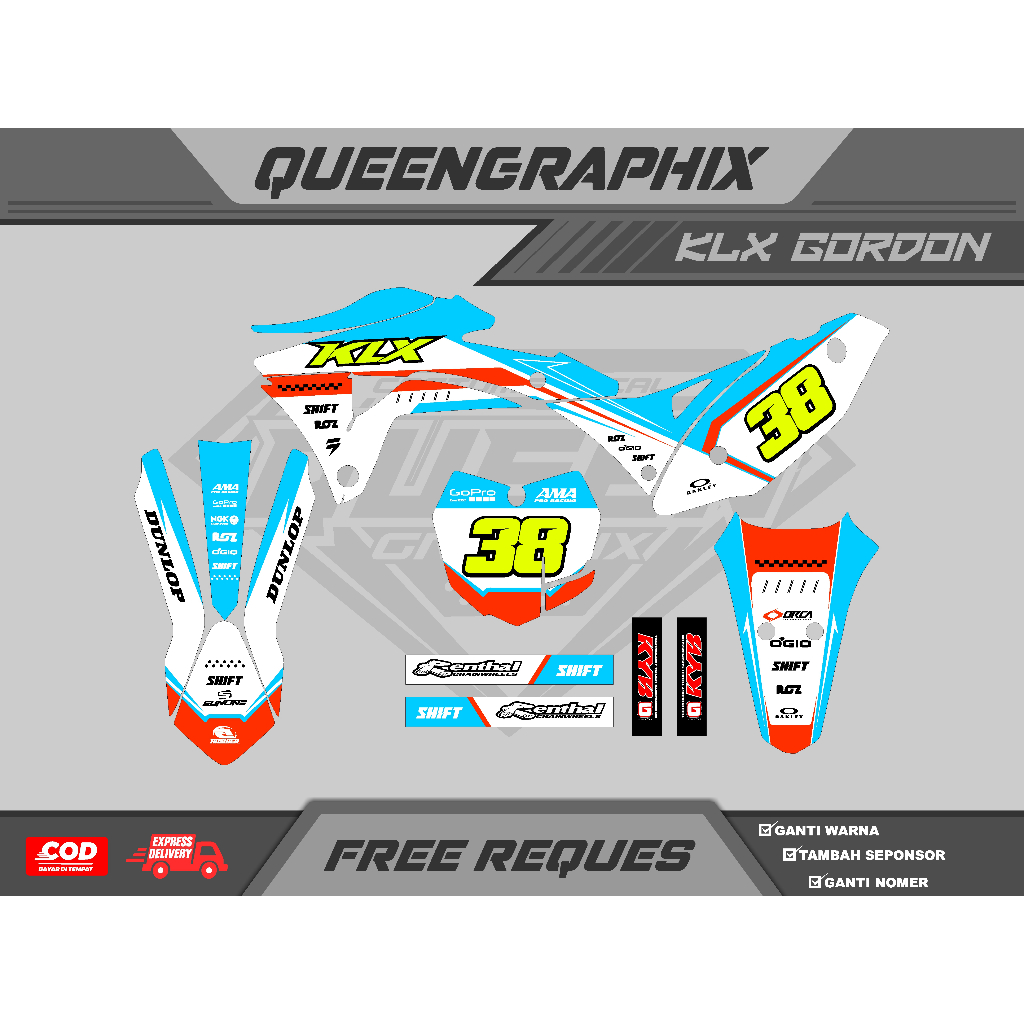 Jual DECAL GORDON DECAL KLX GORDON FULL BODY/SUPERMOTO BISA REQUEST ...