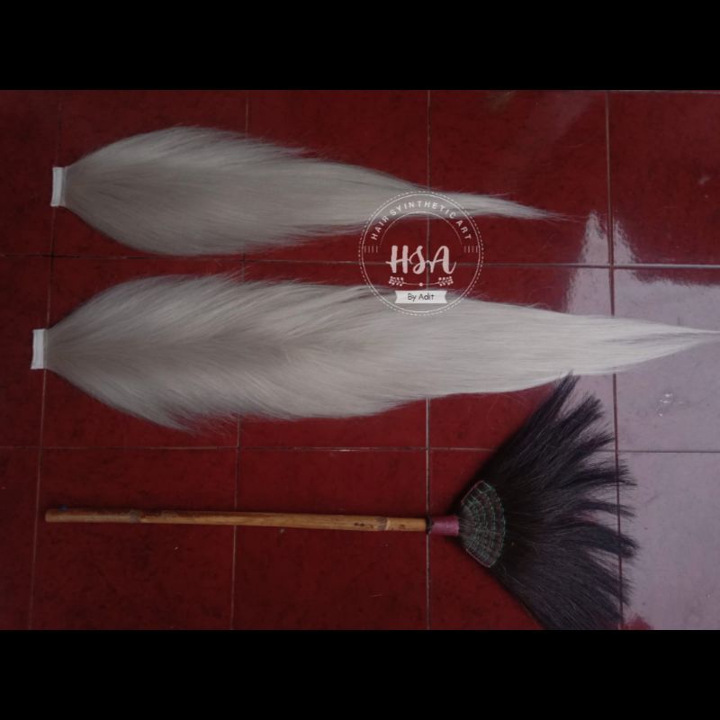 Jual Rambut jaranan sintetis Putih silver 1 pasang super | Shopee Indonesia