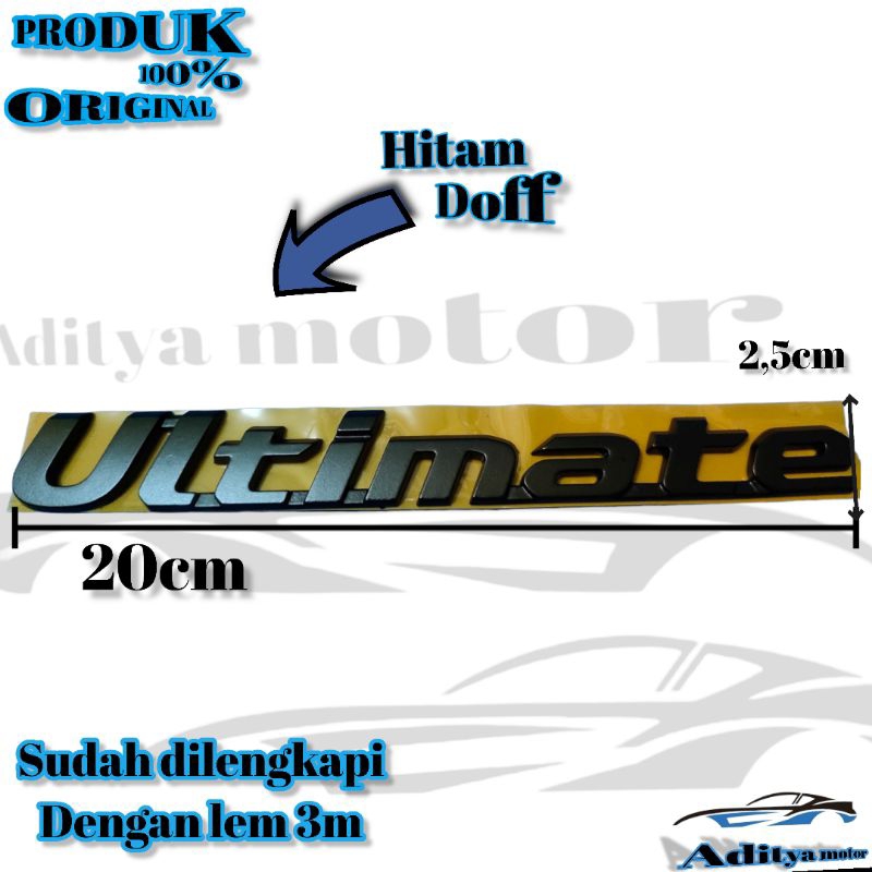 Jual emblem tulisan bagasi ultimate hitam doff logo ultimate bagasi ...
