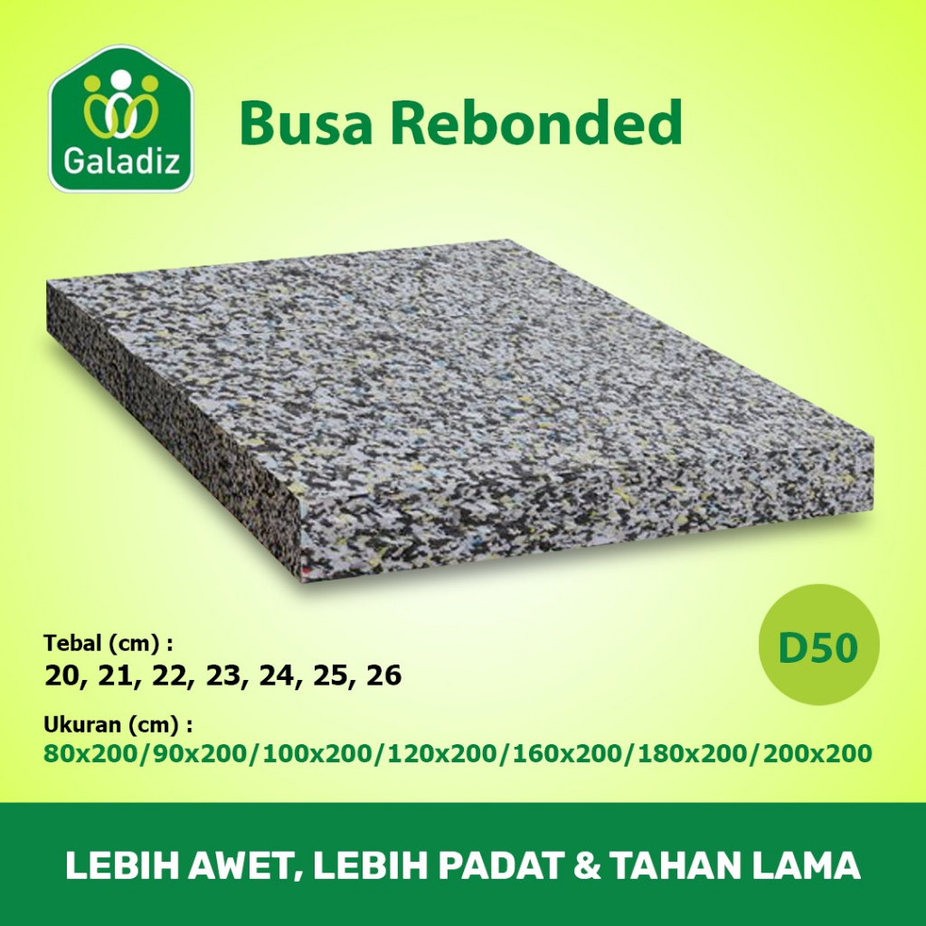 Jual BUSA REBONDED / REBONDED FOAM / MATRAS DENSITY 50 / TEBAL 20 CM-26 ...