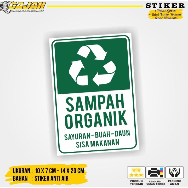 Jual Stiker Label Penanda Tempat Jenis Sampah Organik | Shopee Indonesia