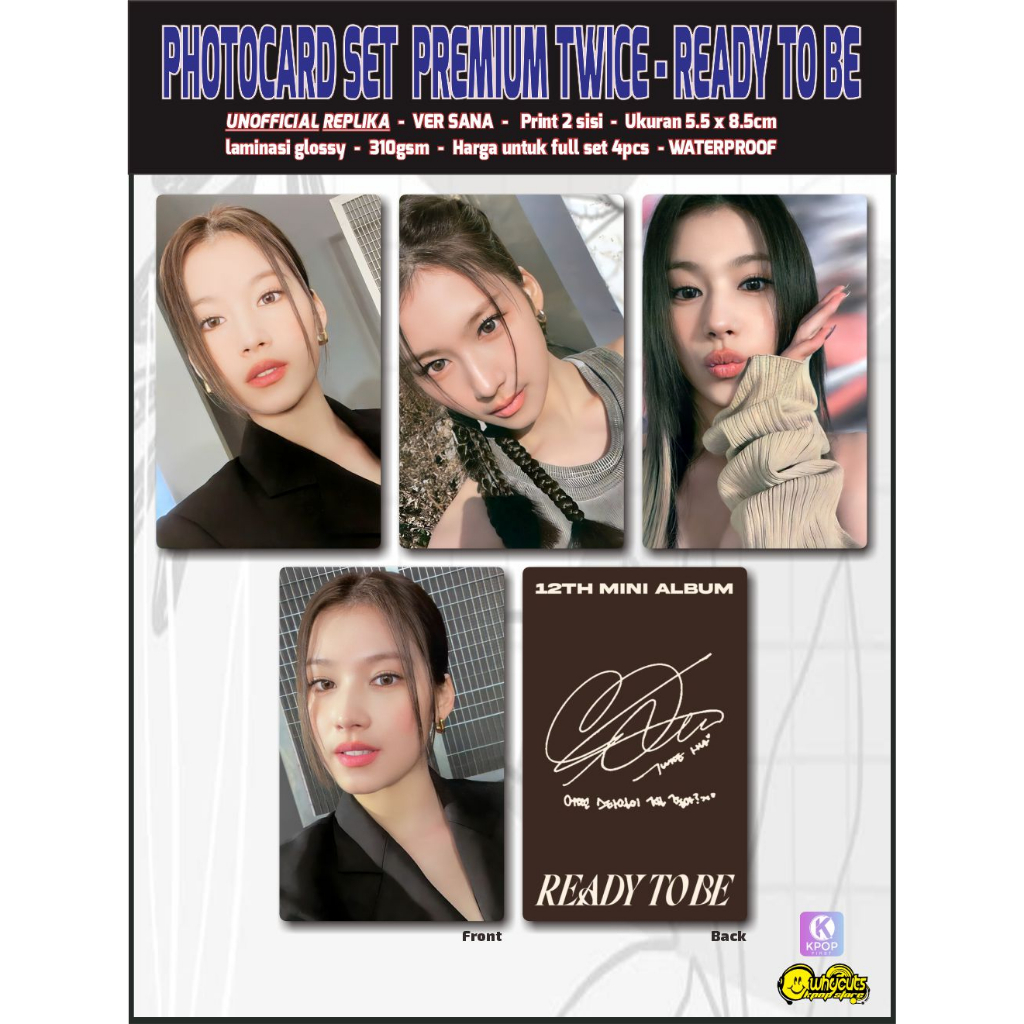 Jual Unofficial Photocard Replika Premium Twice READY TO BE Edisi Member / Print 2 sisi laminasi ...