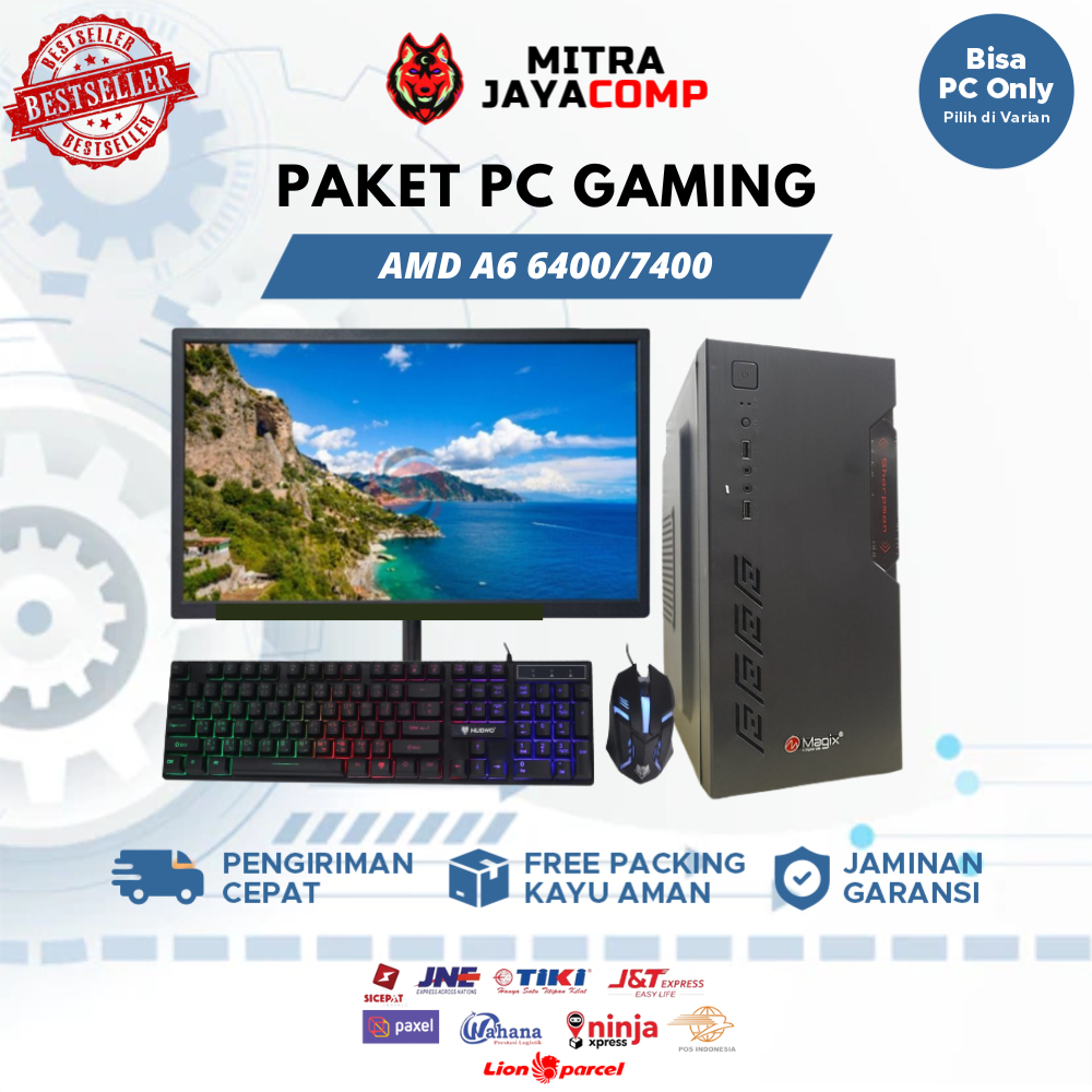 Jual 1 Set PC Gaming Fullset AMD A6 6400 Ram 8GB hdd ssd vga 2gb ...