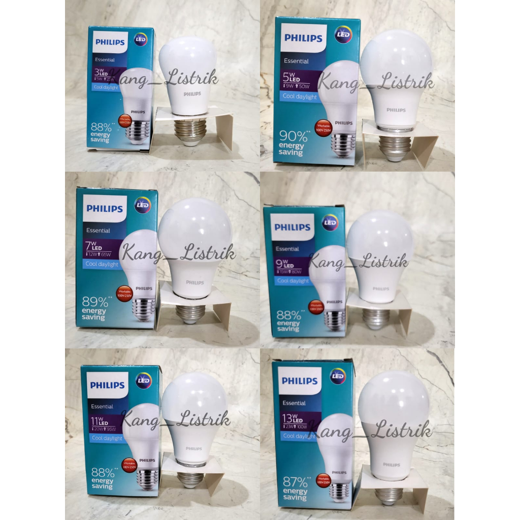 Jual Lampu Bohlam LED Philips Essential 3W 5W 7W 9W 11W 13W 15Watt | Shopee Indonesia