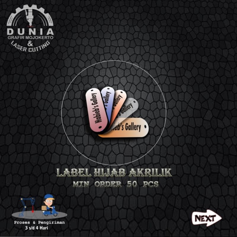 Jual Label Lebel Merk Hijab Kerudung Mukena Gamis Acrylic Akrilik Model ...