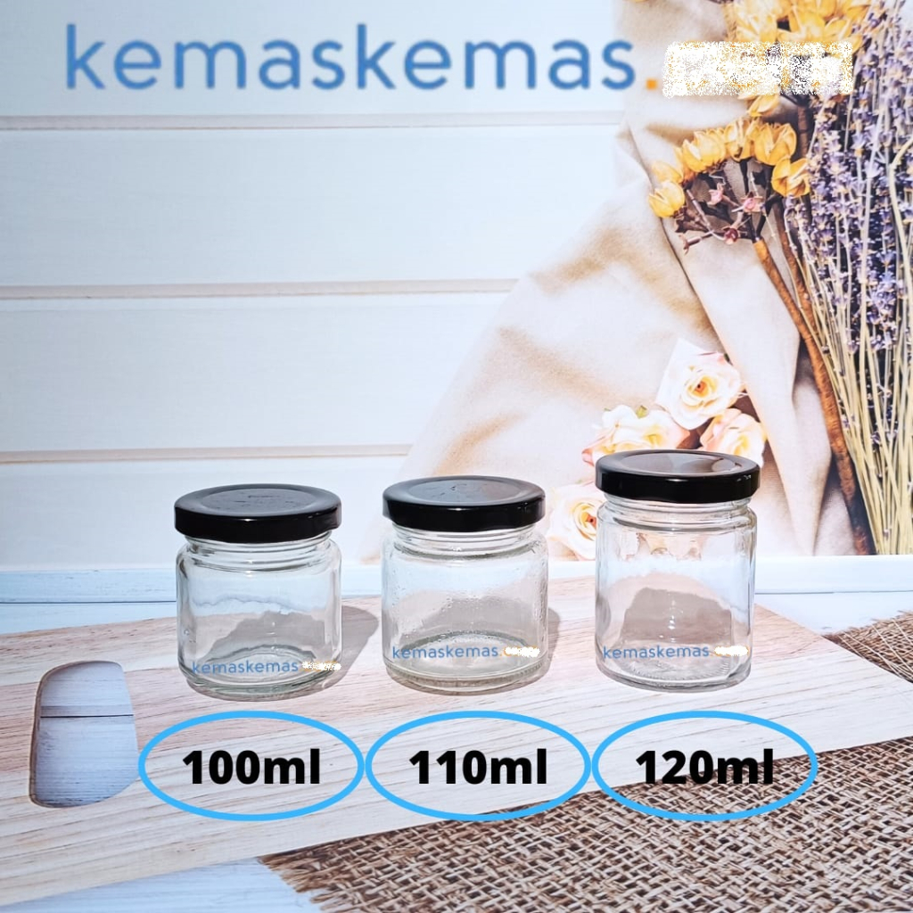 Jual Botol Toples Kaca Round Cap Jar Kaca Bulat + Tutup | Shopee Indonesia