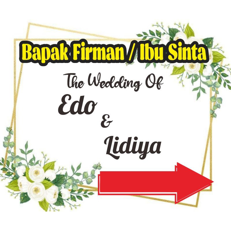 Jual Banner Arah Panah Pernikahan/Desain Gratis/Termurah | Shopee Indonesia