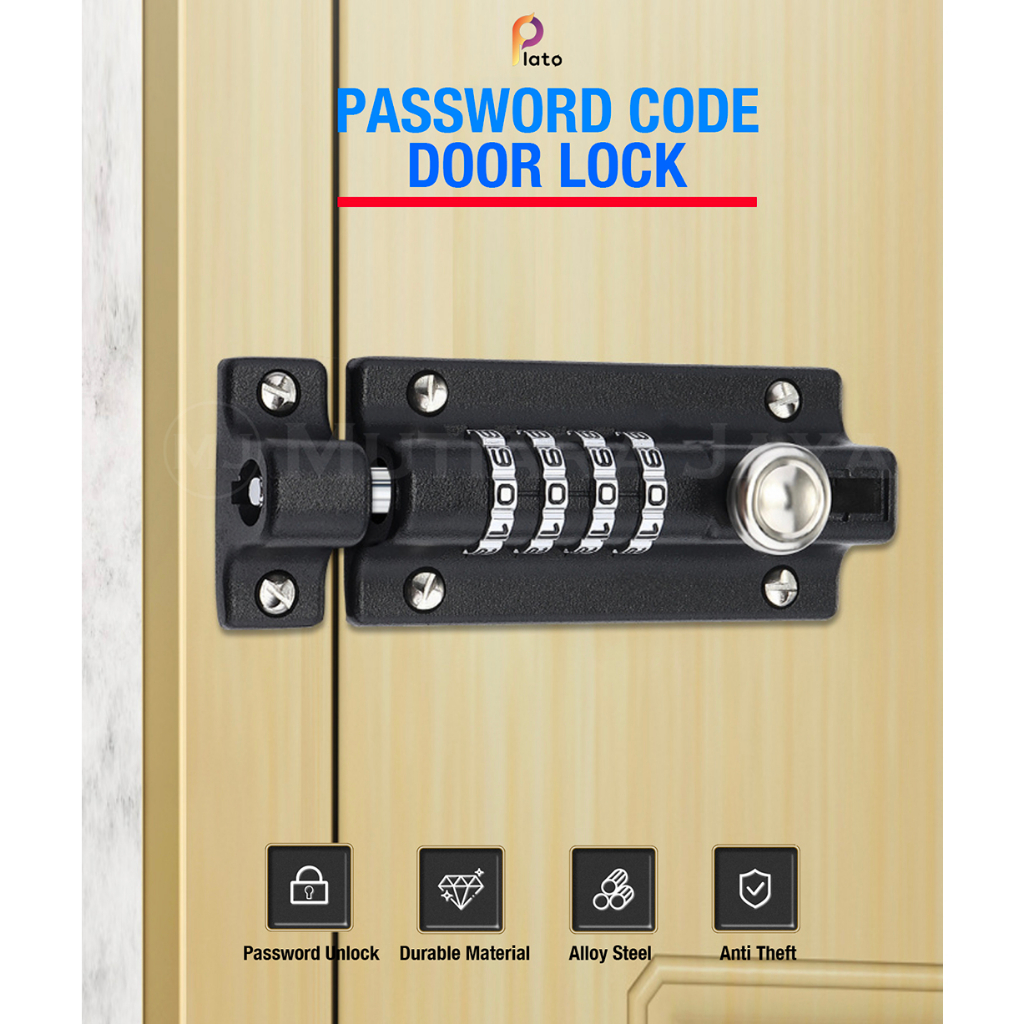 Jual PLATO Grendel Kode Digit Angka Kombinasi Gerendel Slot Gembok ...