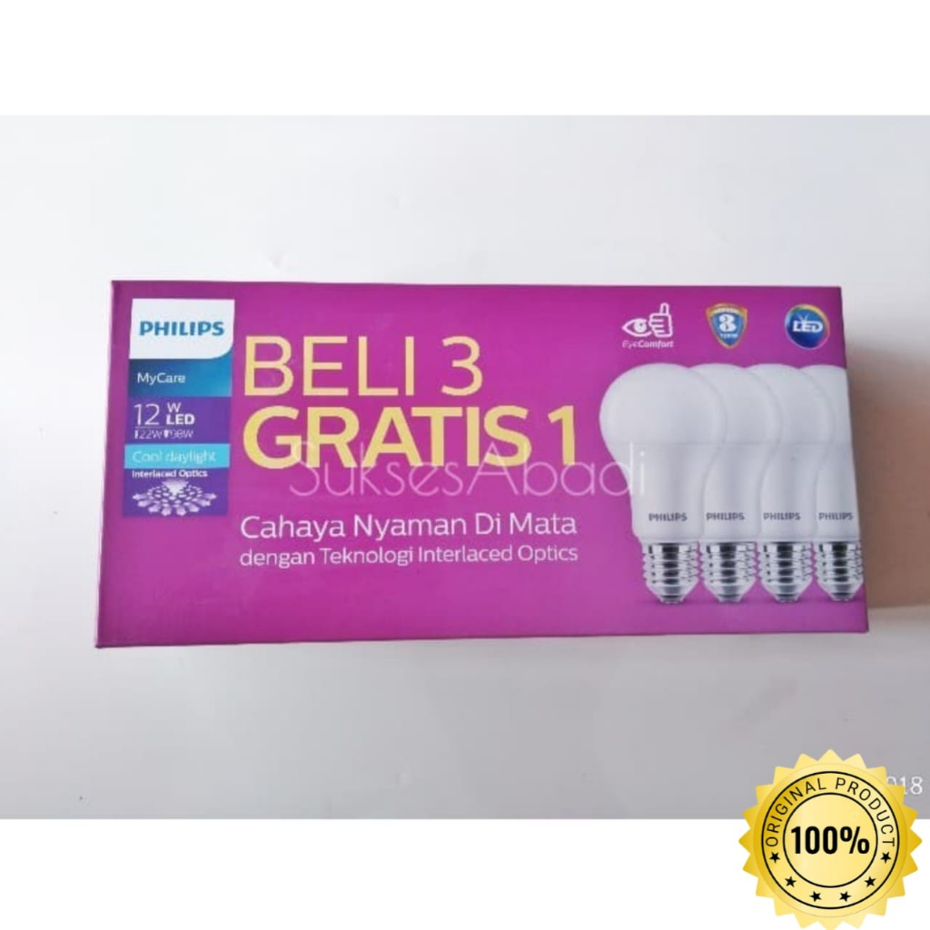 Jual LAMPU LED BULB BOHLAM 12 WATT 12W MULTIPACT PAKET PHILIPS MyCare | Shopee Indonesia