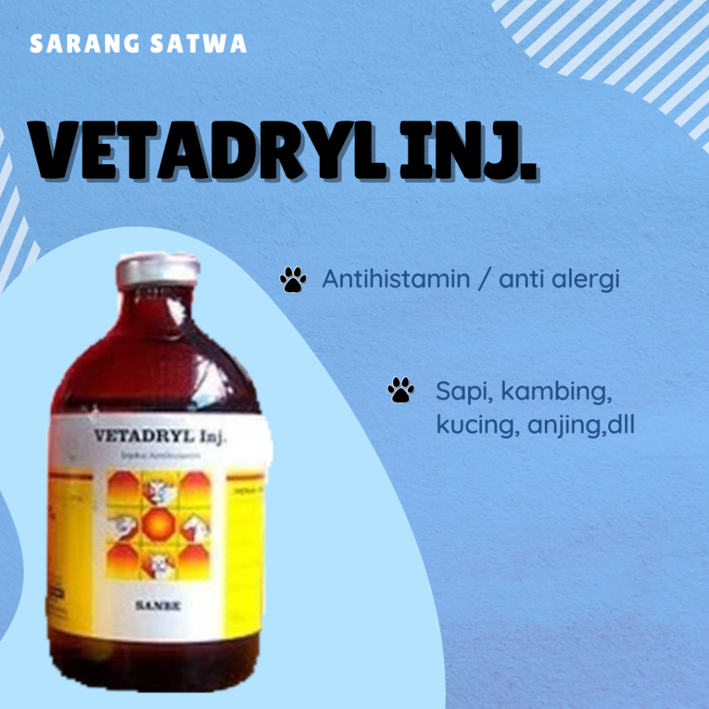 Jual VETADRYL INJ OBAT ANTI HISTAMIN ANTI ALERGI HEWAN SAPI KAMBING ...