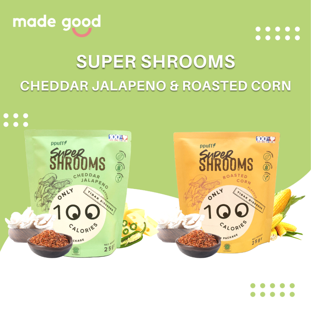 Jual Ppuff! Super Shrooms Roasted Corn & Cheddar Jalapeno 25gr | Shopee ...