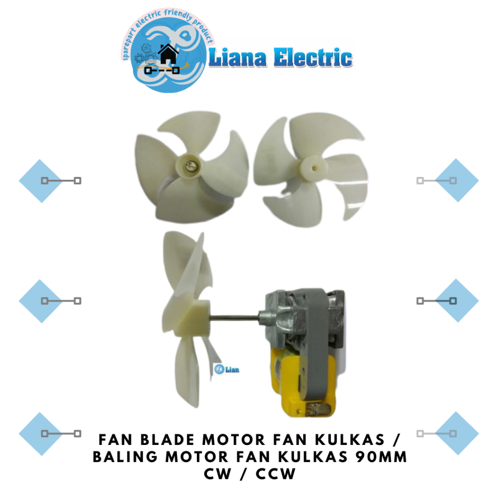 Jual Fan Blade Motor Fan Kulkas / Baling Motor Fan Kulkas 90MM CW / CCW ...
