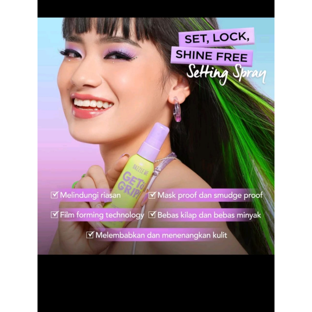 Jual DAZZLE ME GET A GRIP MAKE UP SETTING SPRAY DEWY FIX (HIJAU ...