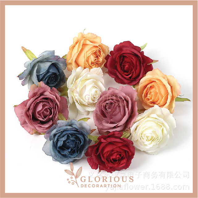 Jual Kepala Bunga Mawar 5cm High Grade Artificial Flower Rose High ...