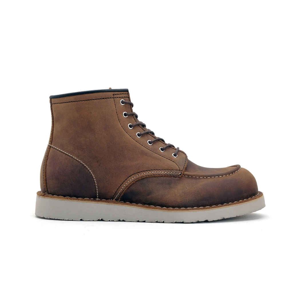 Jual Lennox Aztec Tan - Sepatu Kulit Moc Toe Boots Rugged Style Crazy ...