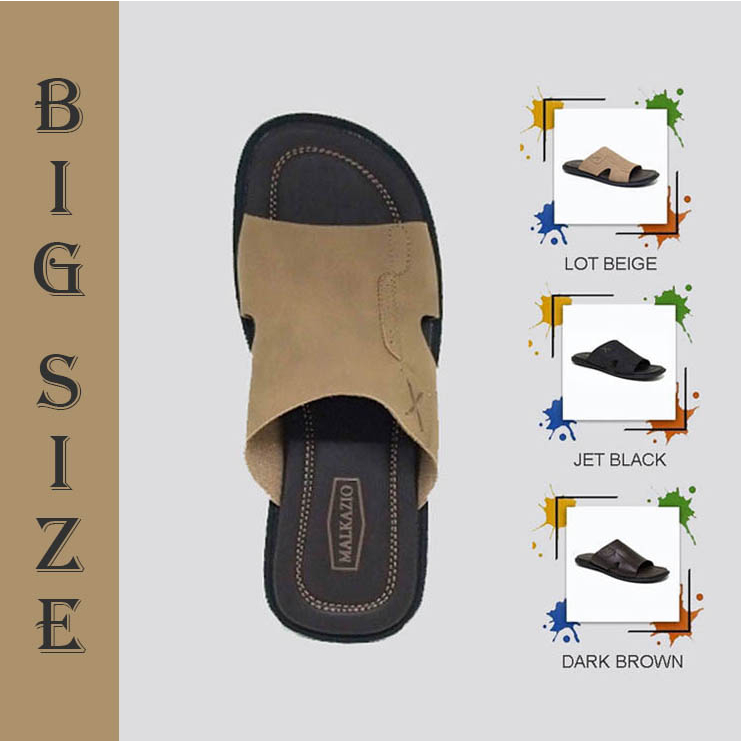 Jual Sandal Slide Pria Kulit Asli (Ukuran Besar Jumbo) Sendal Selop ...