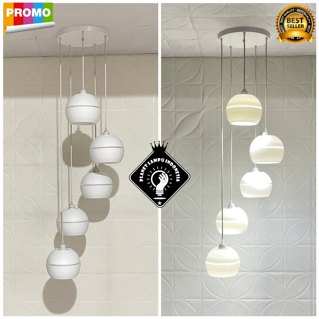 Jual Lampu Gantung Void Tangga 5in1 minimalis Modern Vintage Klasik ...