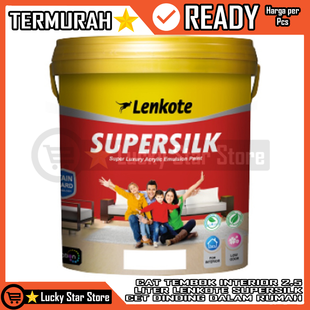 Jual CAT TEMBOK LENKOTE SUPERSILK INTERIOR SUPER WHITE 2.5 LITER SUPER ...
