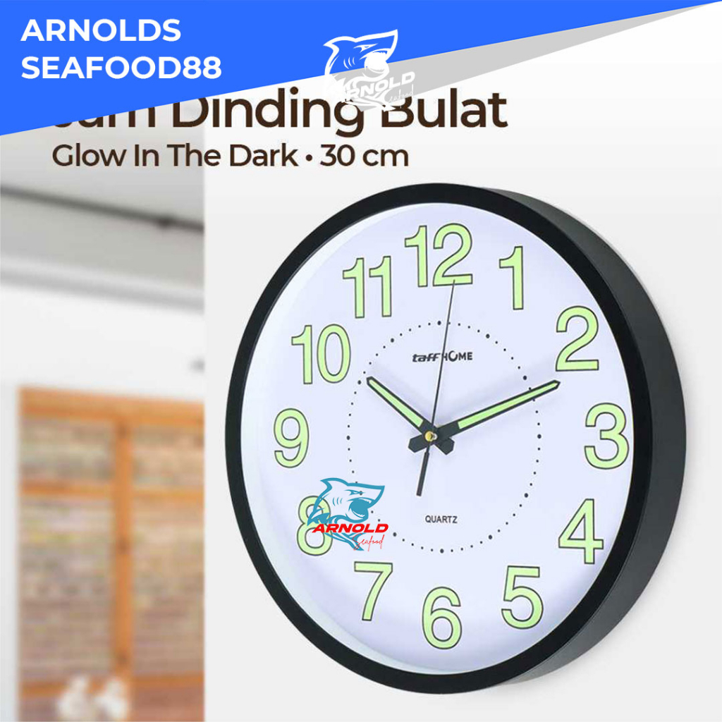 Jual Jam Dinding Bulat Quartz Design Luminous Glow in The Dark 30CM ...