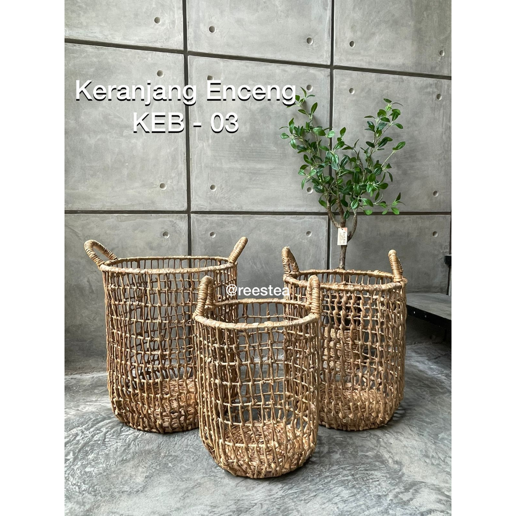 Jual Size L Kode KEB/ Keranjang anyam/ Keranjang enceng/ Cover pot | Shopee Indonesia