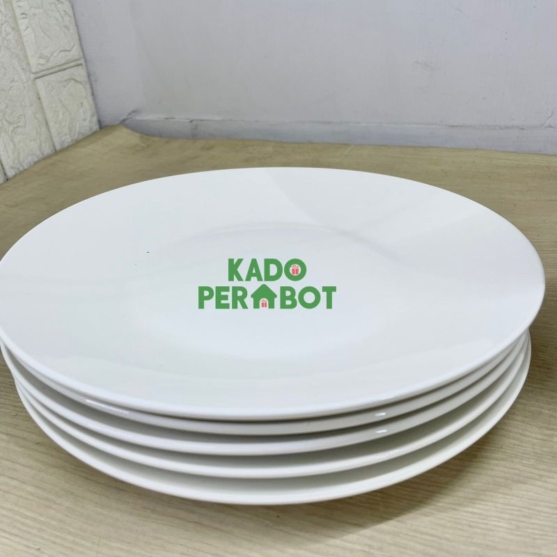 Jual Piring Makan Keramik Polos - Piring Keramik Ceper - Piring Putih ...