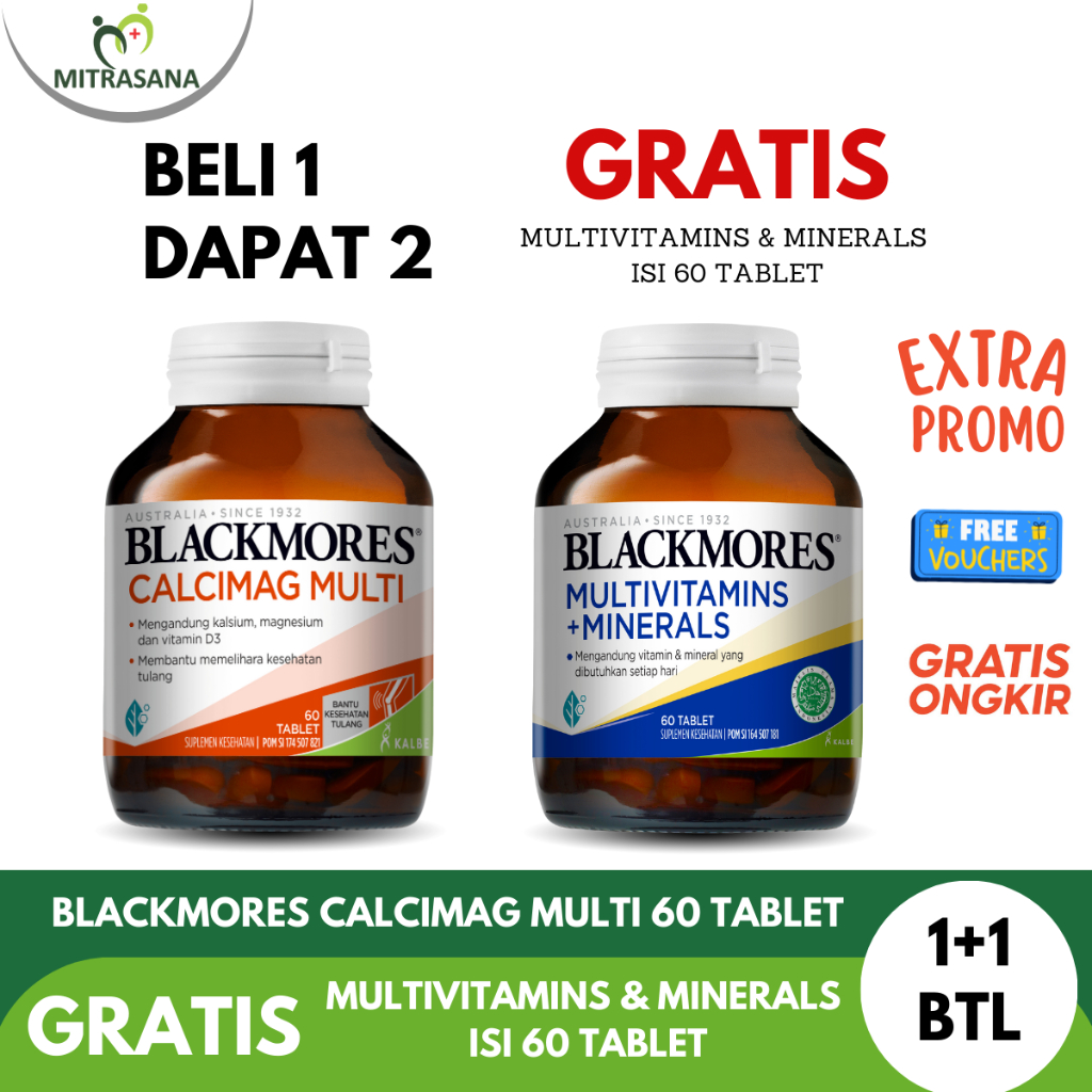 Jual Blackmores Calcimag Multi (60) Gratis Blackmores Multivitamins Dan Minerals 60 Tablet ...