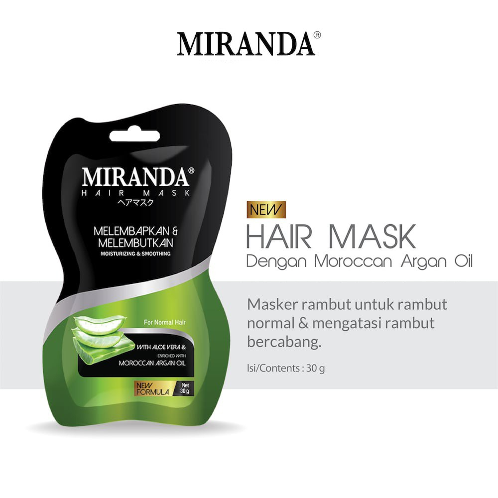 Jual Miranda Hair Mask Masker Rambut Sachet 30gr - Kukui Nut | Jojoba ...