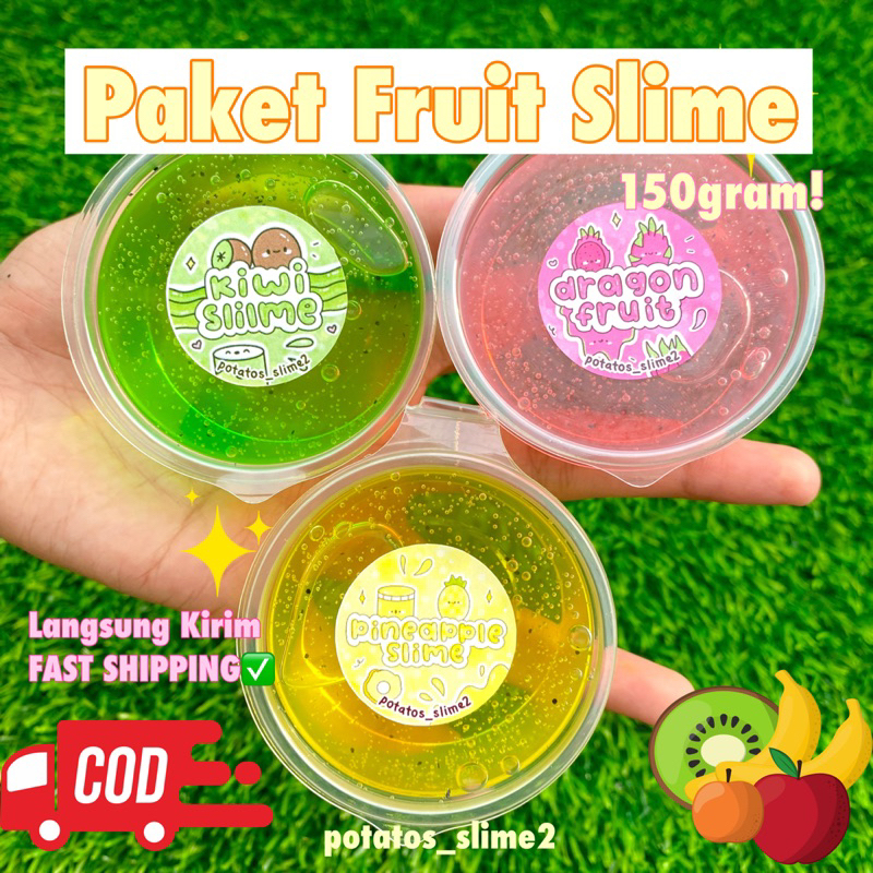 Jual Paket Fruit Slime 3 Cup by Potatos_Slime2 Termurah dan Berkualitas ...