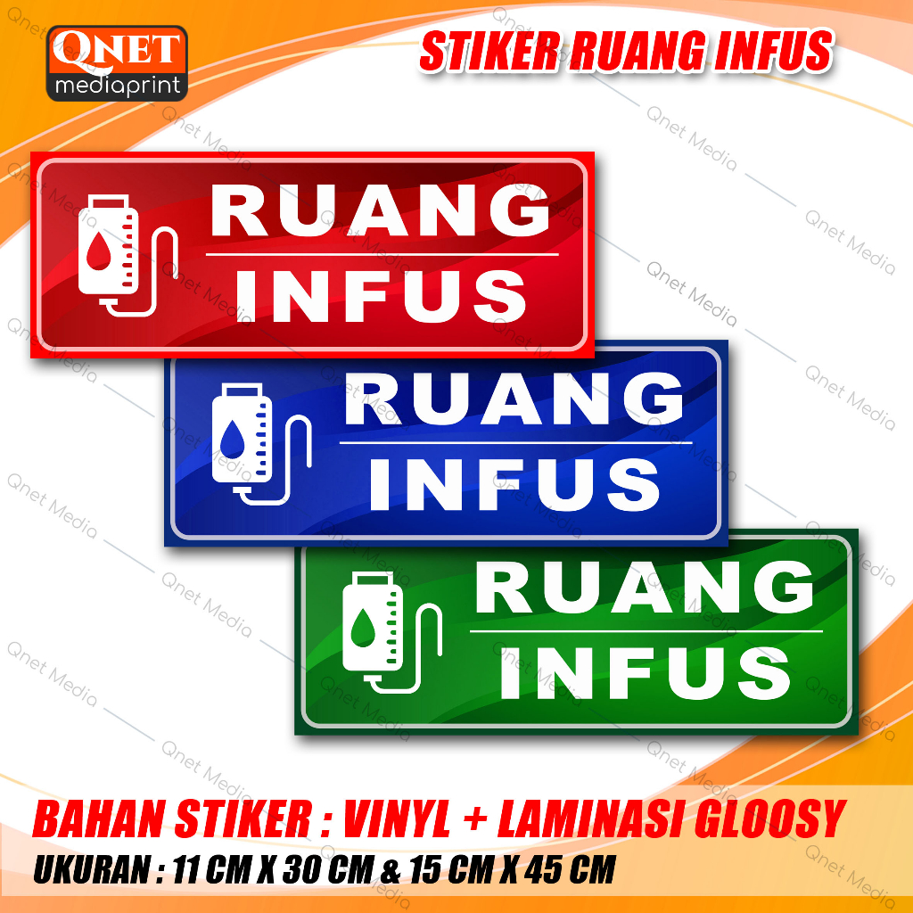Jual STIKER RUANG INFUS | BAHAN VINYL + LAMINASI GLOSSY | Shopee Indonesia