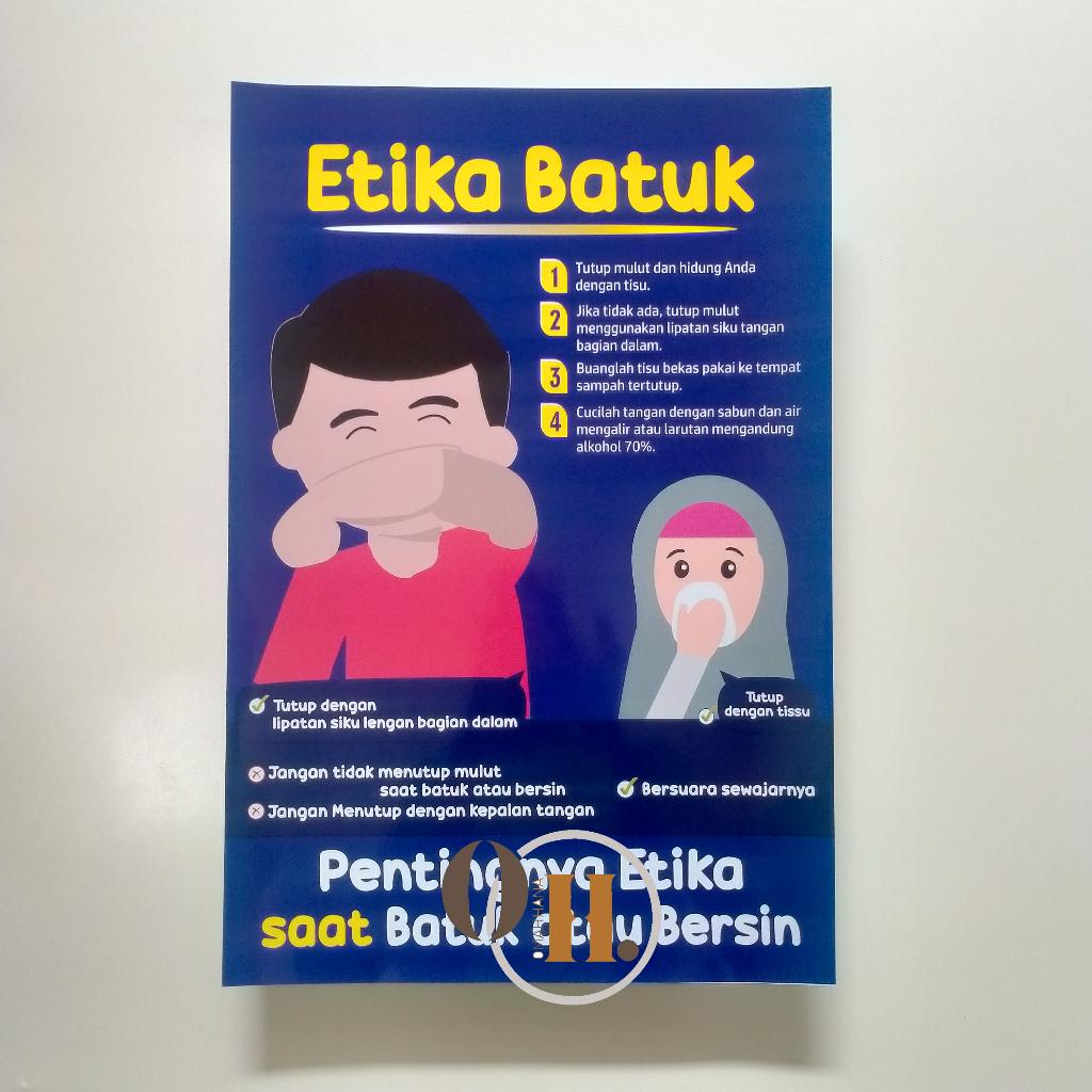 Jual Poster Etika Batuk - Poster Etika Bersin versi kartun | Shopee Indonesia
