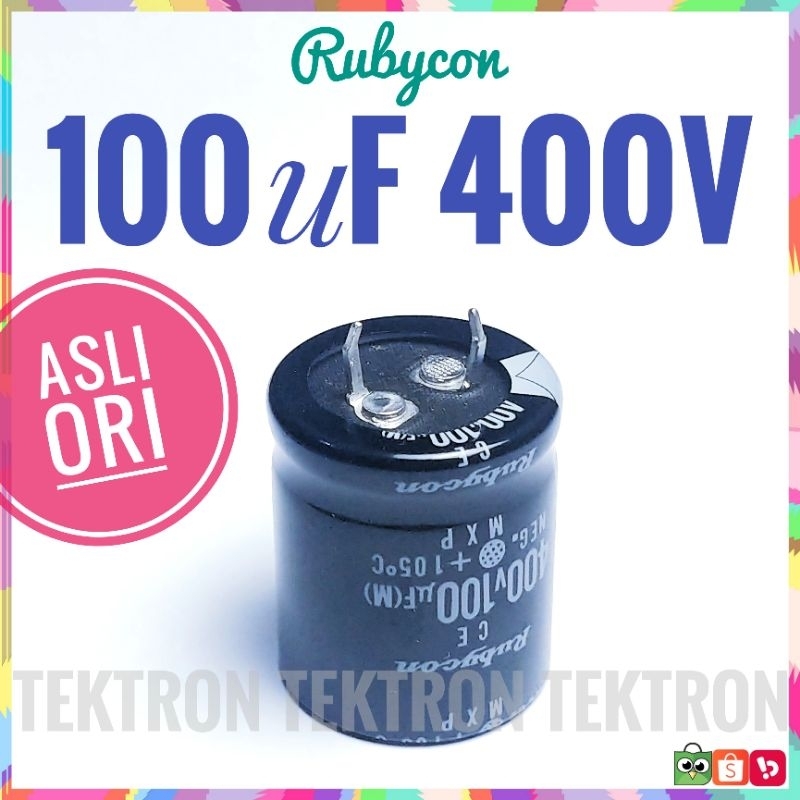 Jual Rubycon 100uF 400V Elco elko kaki besar original asli Recap | Shopee Indonesia