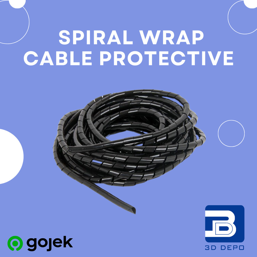 Jual 12m Spiral Wrap Cable Protective/Pelindung Kabel Spiral 8mm ...