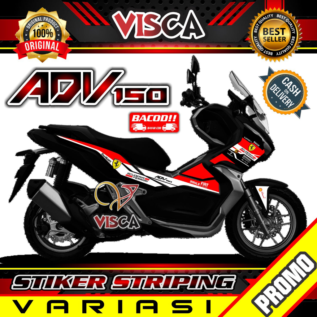 Jual Stiker Striping Honda Adv 150 Variasi Ferrari | Shopee Indonesia