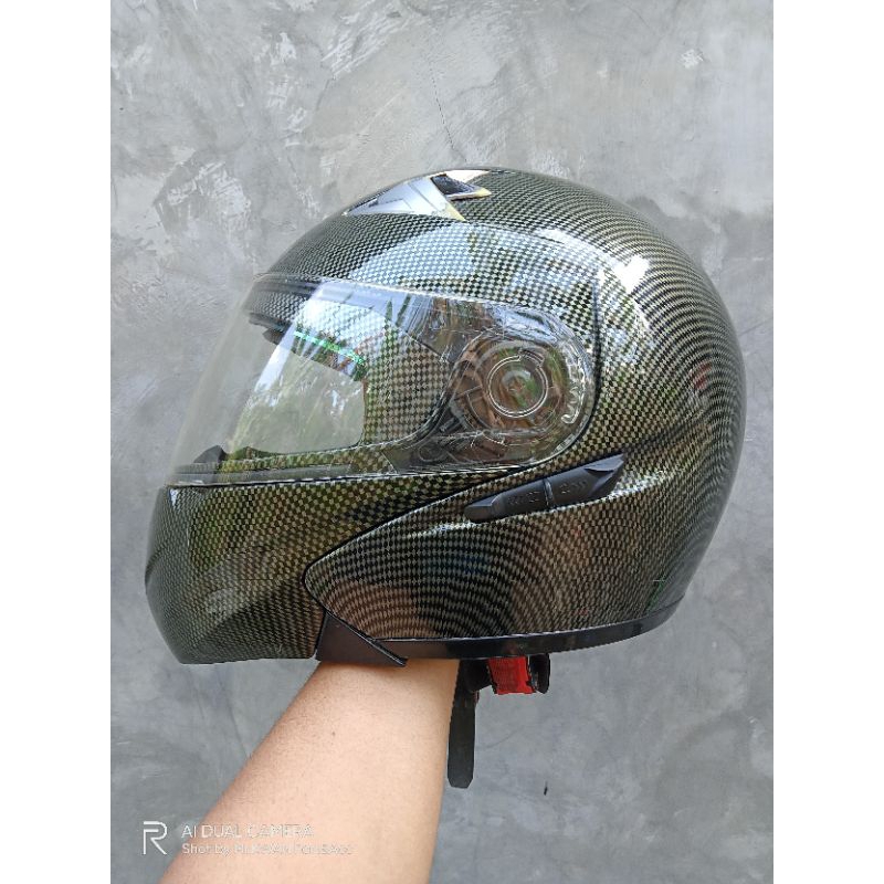 Jual HELM SNAIL MODULAR CARBON ORI SECOND | Shopee Indonesia