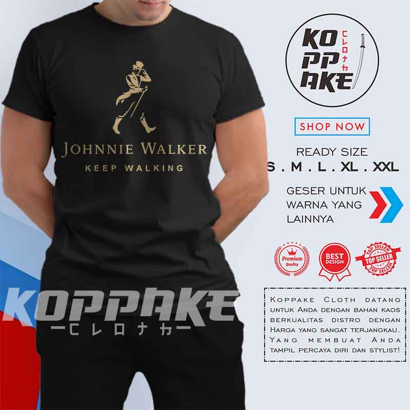 Jual Kaos Johnnie Walker Keep Walking Logo Baju Distro | Shopee Indonesia