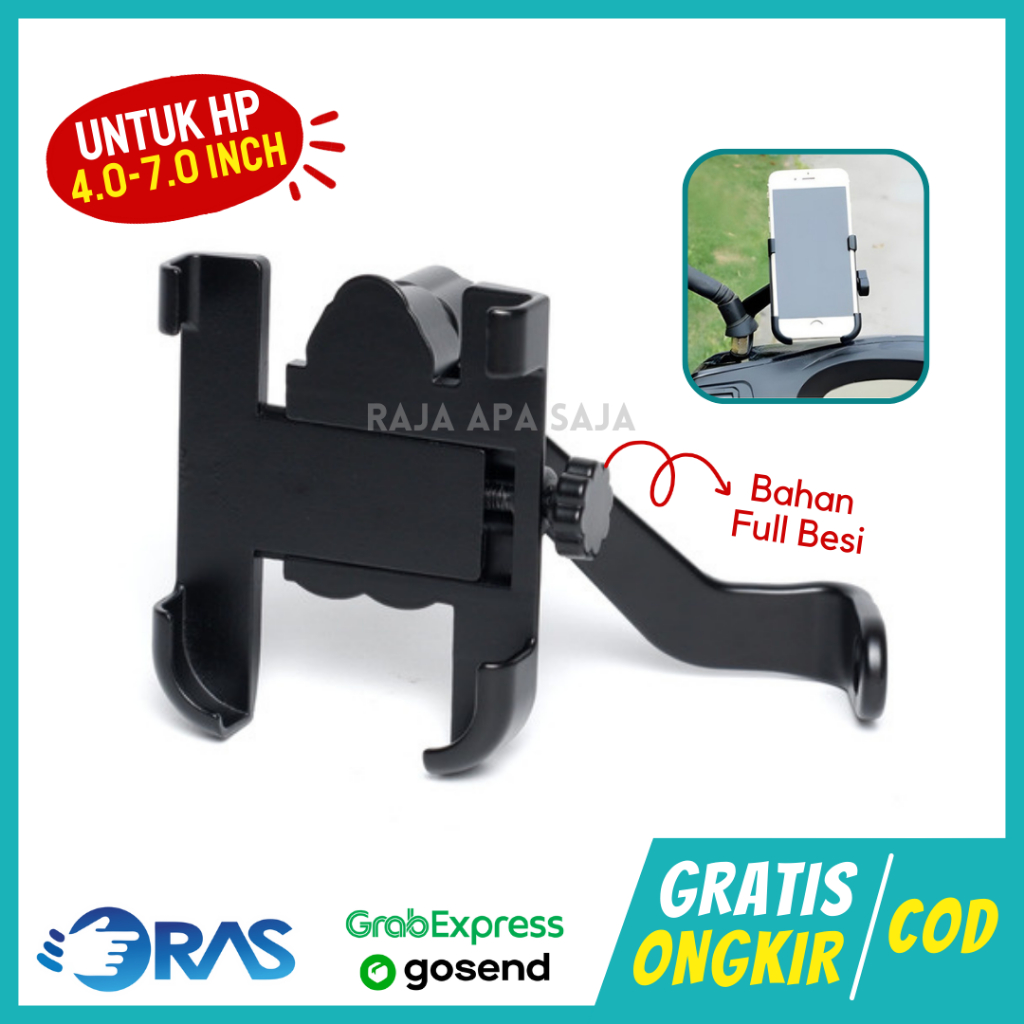 Jual Holder Motor Besi di Spion Pegangan Dudukan Tempat Stand HP ...