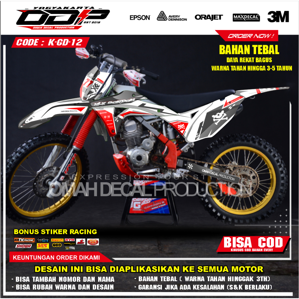 Jual DECAL GORDON FULL BODY AKSESORIS VARIASI STICKER MOTOR KAWASAI KLX ...