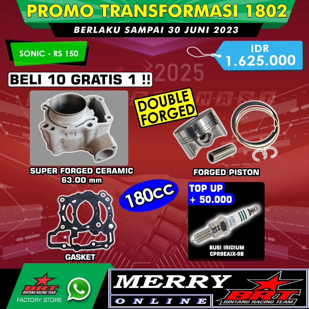 Jual Promo 1802 Dan 1803 Paket Bore Up BRT Ceramic Sonic FI CBR 150 R LED CB 150 R Blok Piston ...