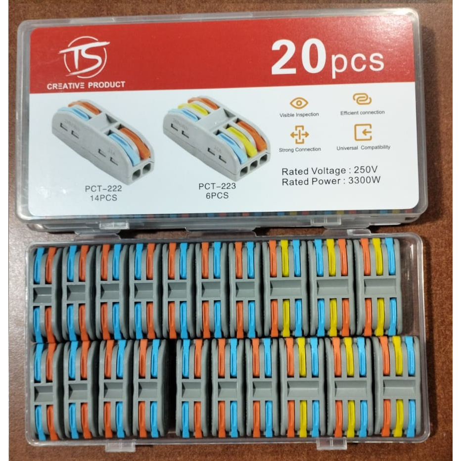 Jual Sambungan Kabel Listrik Quick Connect 2 or 3 Wire Connector Spring ...