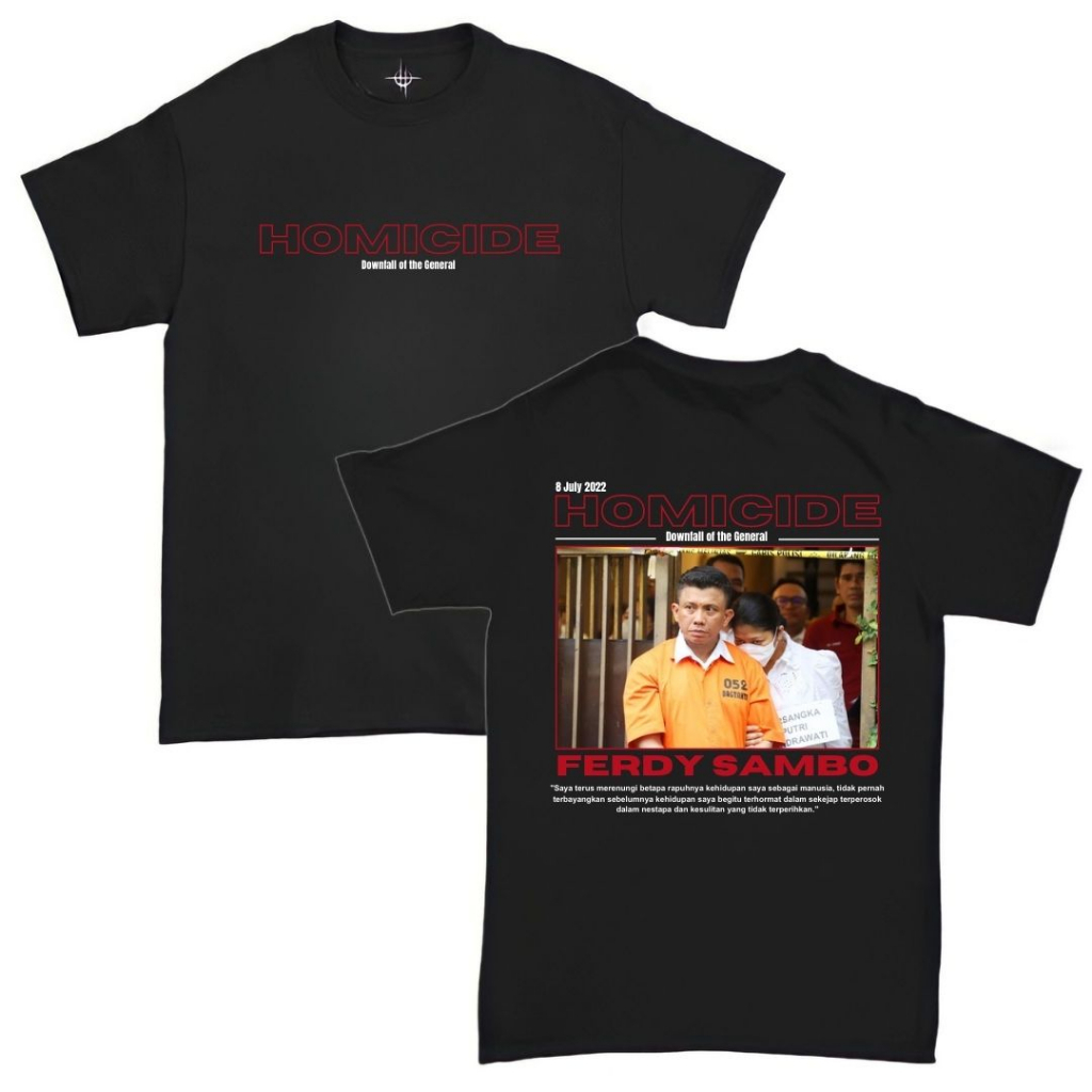 Jual Psycho Crucify "Homicide Ferdy Sambo" Black Reguler T-Shirt ...