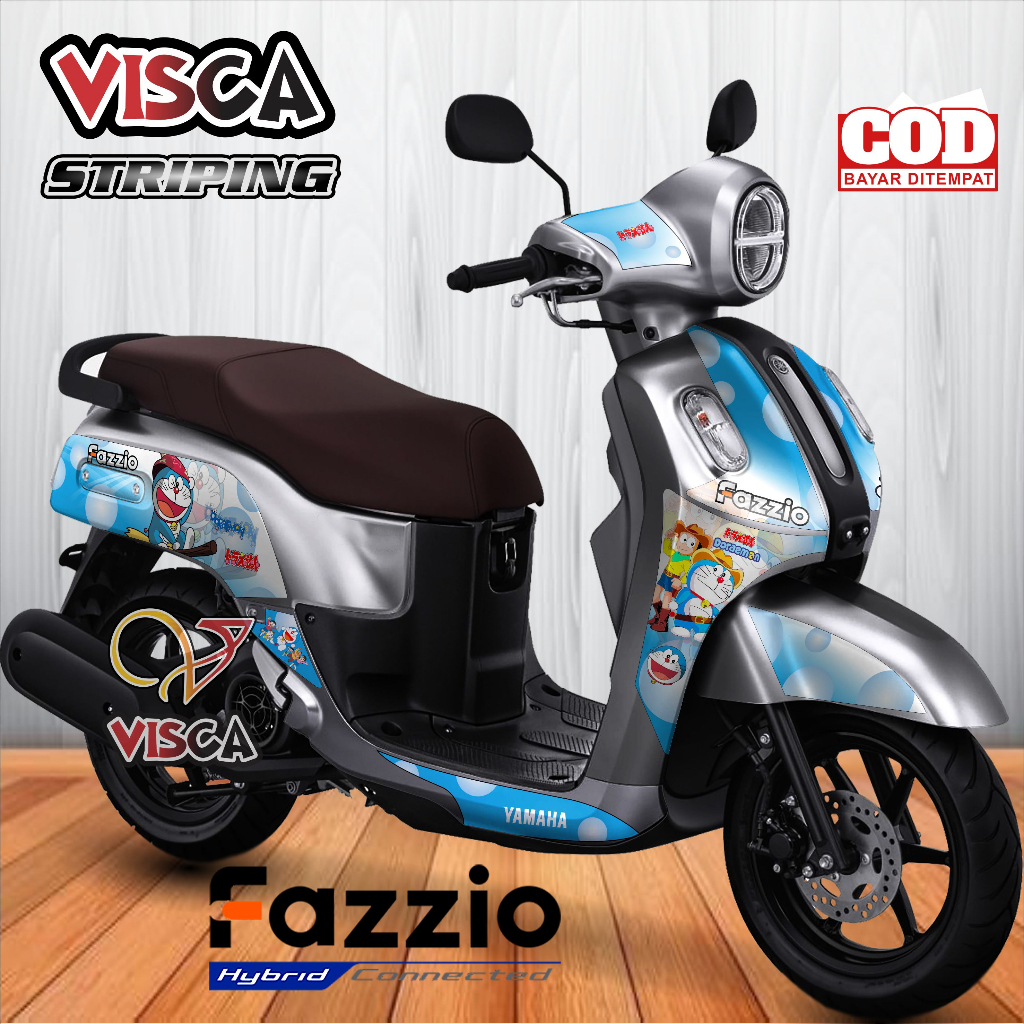 Jual Stiker Striping Yamaha Fazzio Variasi Doraemon | Shopee Indonesia