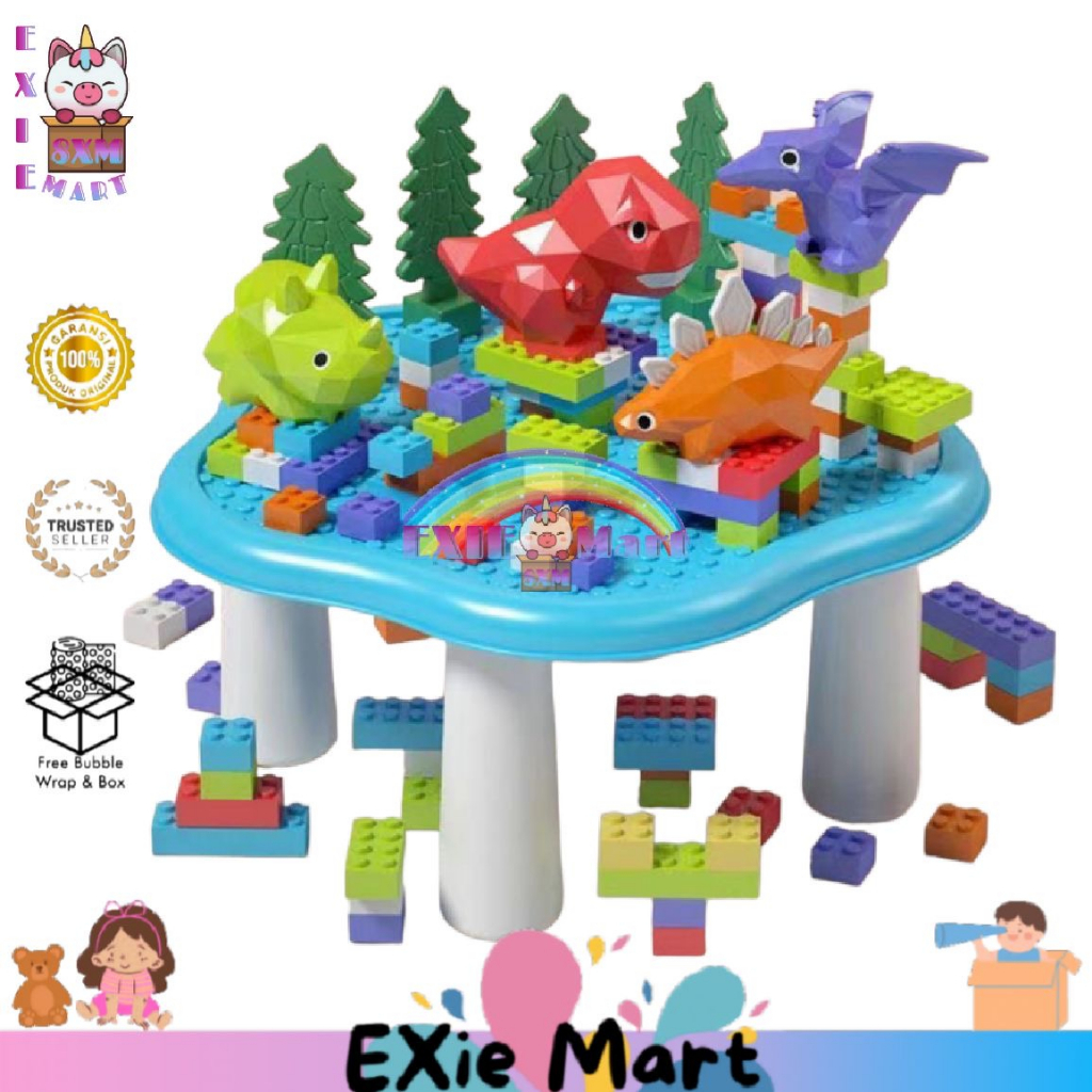Jual MAINAN ANAK MEJA BALOK SUSUN PUZZLE DINOSAURUS BUILDING BLOCKS ...
