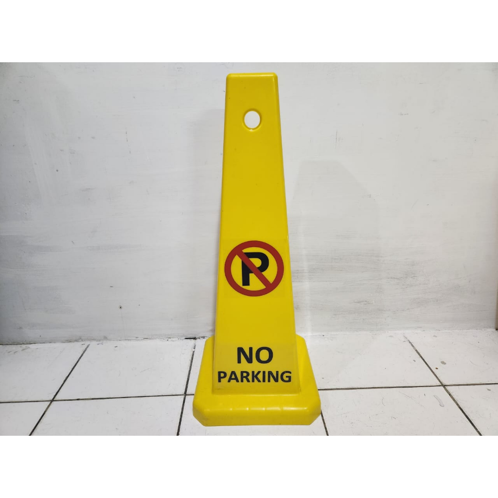 Jual Rambu plang sign cone kuning DILARANG PARKIR Stiker sticker khusus ...