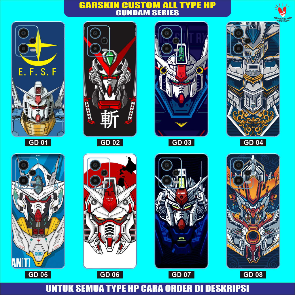 Jual Sticker Garksin Skin Handphone Motif Gundam V2 Xiaomi Samsung Vivo ...
