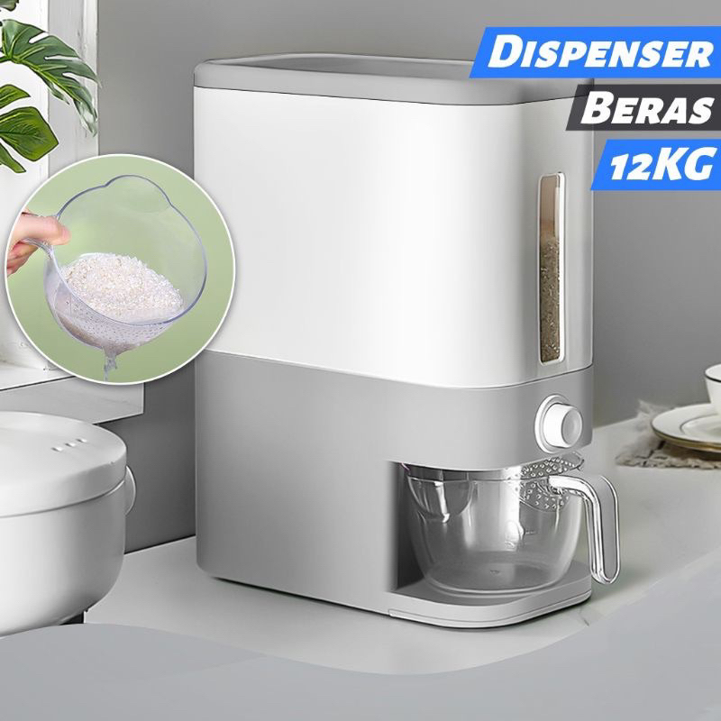 Jual Dispenser Beras 12Kg/Tempat penyimpangan Beras Otomatis/Rice Box ...