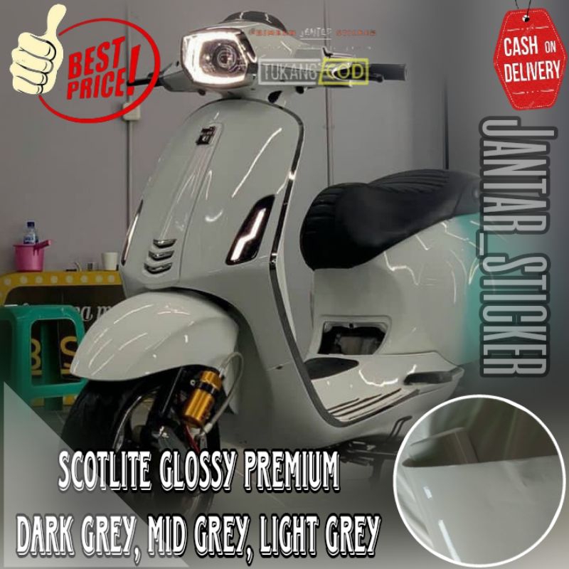 Jual Sticker scotlite abu abu glossy Stiker skotlet light grey glossy ...