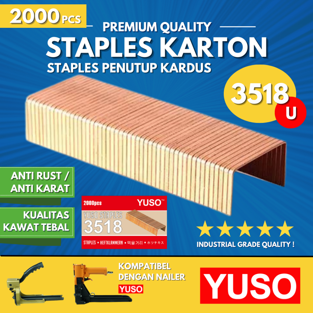 Jual Isi Staples Karton Kardus 3518 YUSO Carton Besar 3518U 18mm ...