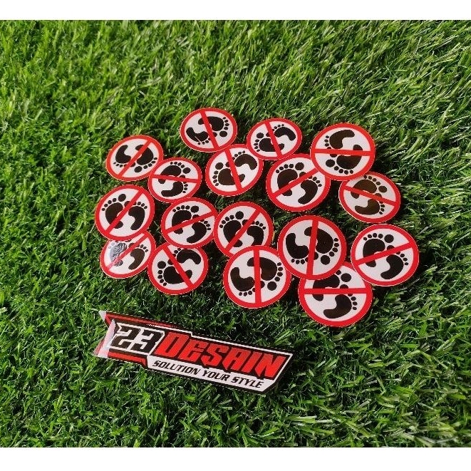 Jual stiker no foot sticker dilarang injak stiker viral | Shopee Indonesia